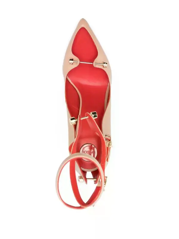 HARDOT 120mm Ankle-strap Leather Pumps