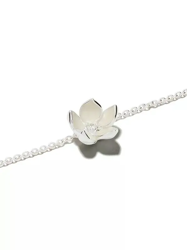 SHAUN LEANE Cherry Blossom Diamond And Enamel Pendant Necklace