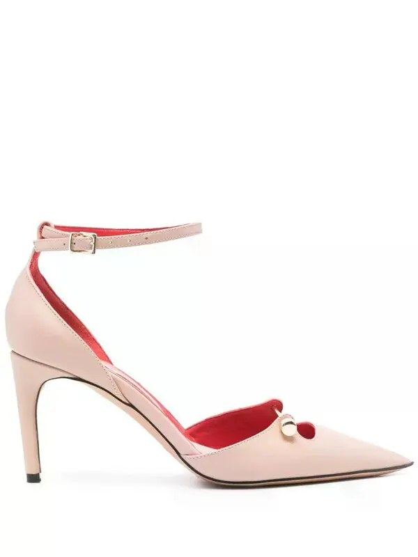 HARDOT Leather Pumps With Ankle Strap