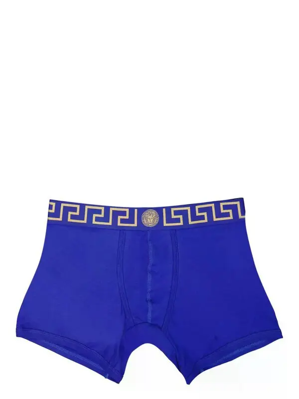 Versace Cotton-jersey Long Trunks - Blue