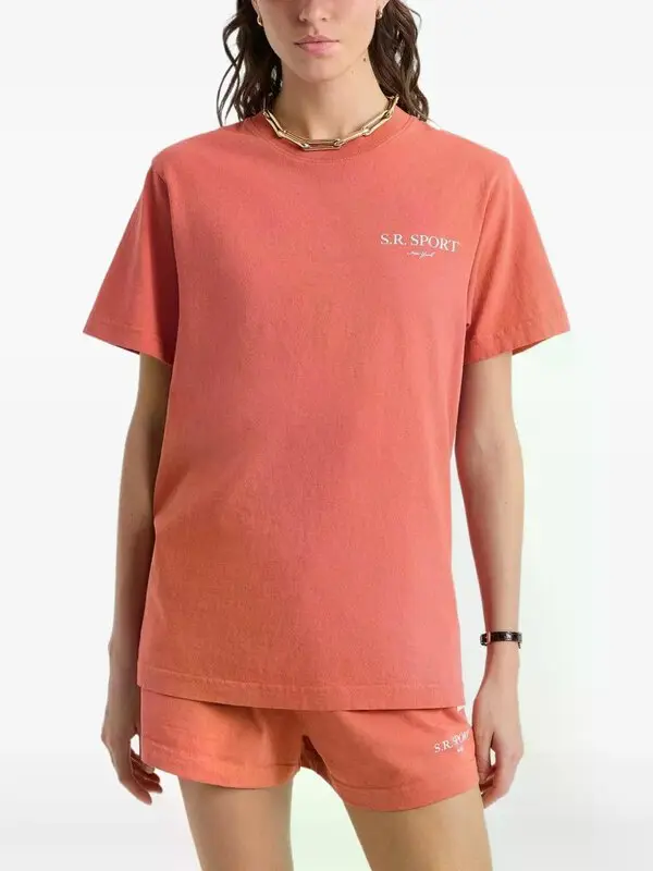 SPORTY & RICH Logo Print Cotton T-shirt