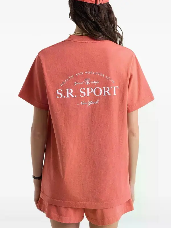 SPORTY & RICH Logo Print Cotton T-shirt