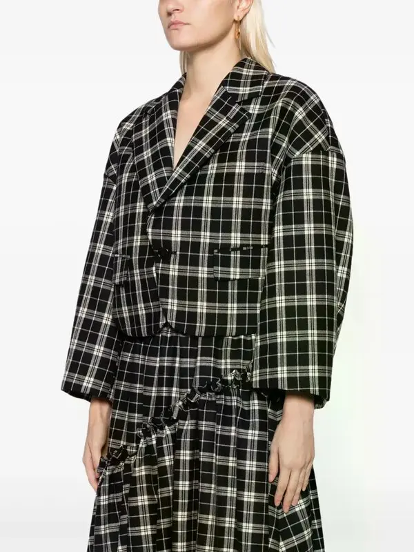 Noir Kei Ninomiya Checked Cropped Blazer