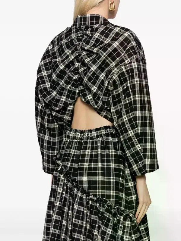 Noir Kei Ninomiya Checked Cropped Blazer