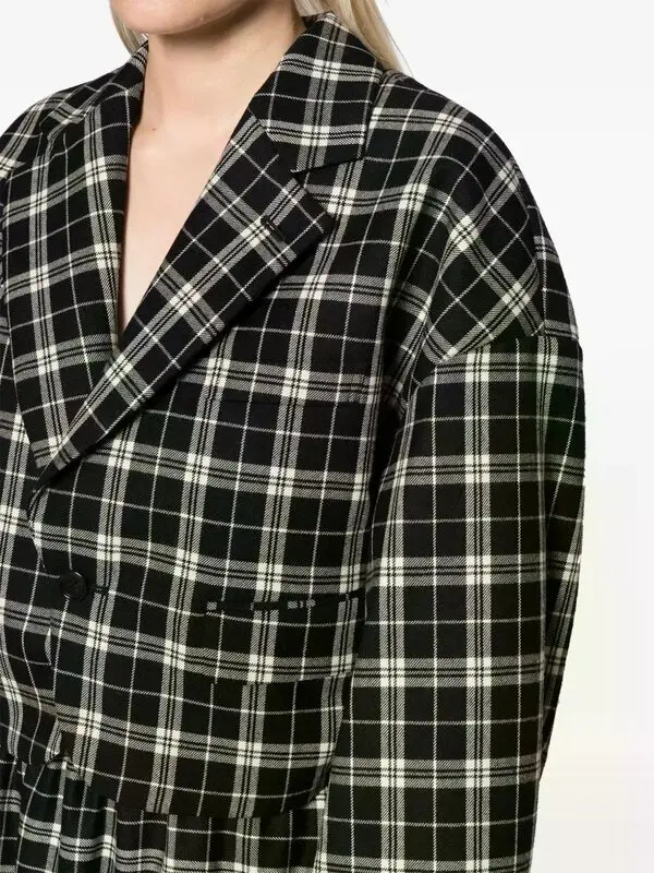 Noir Kei Ninomiya Checked Cropped Blazer