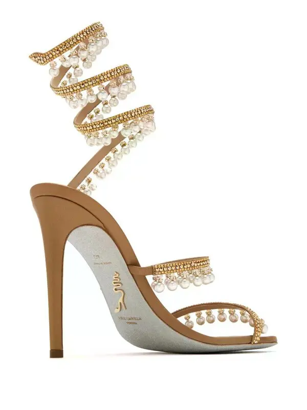 Rene Caovilla 105mm Chandelier Sandals - Brown