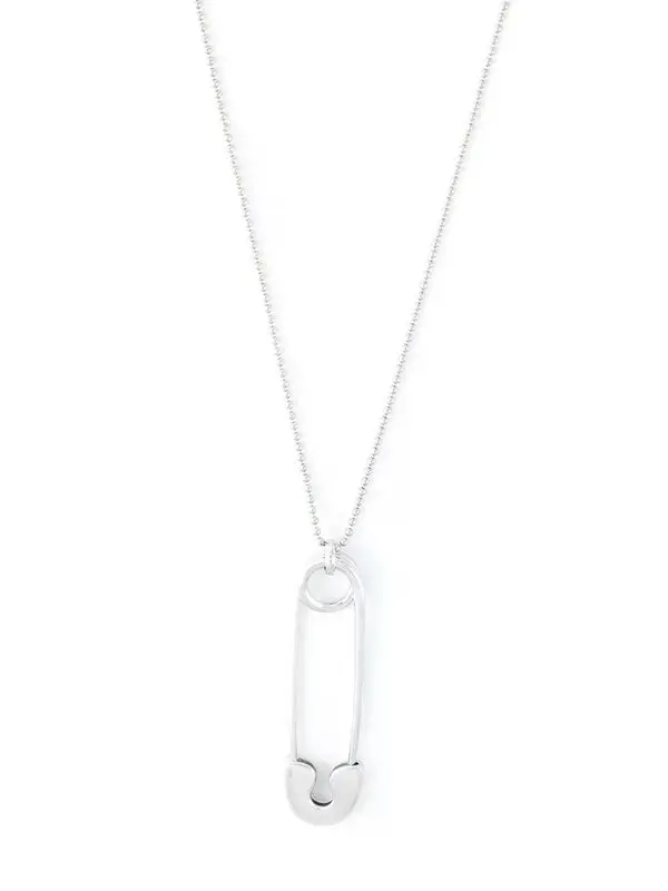 TRUE ROCKS Large Safety Pin Pendant Necklace - Metallic