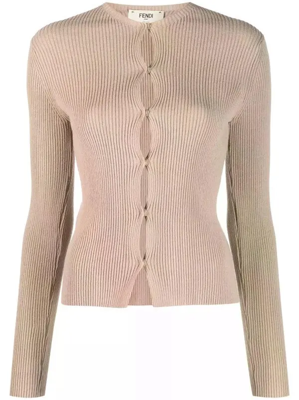 Fendi Ribbed-knit Cotton-blend Cardigan