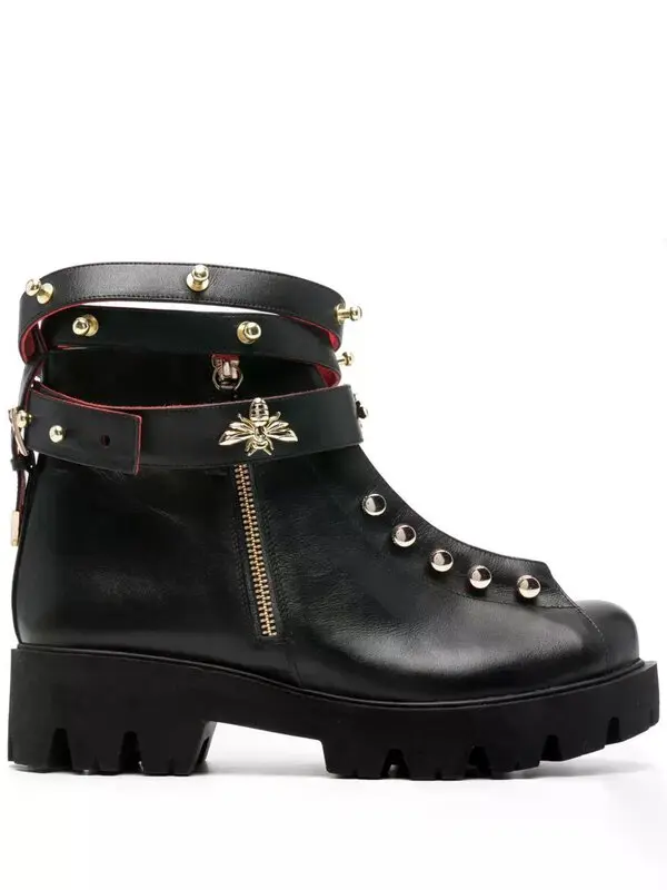 HARDOT 45mm Stud-embellished Leather Boots
