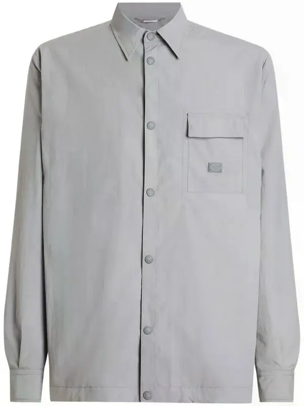 Dolce & Gabbana Logo-plaque Shirt Jacket - Grey