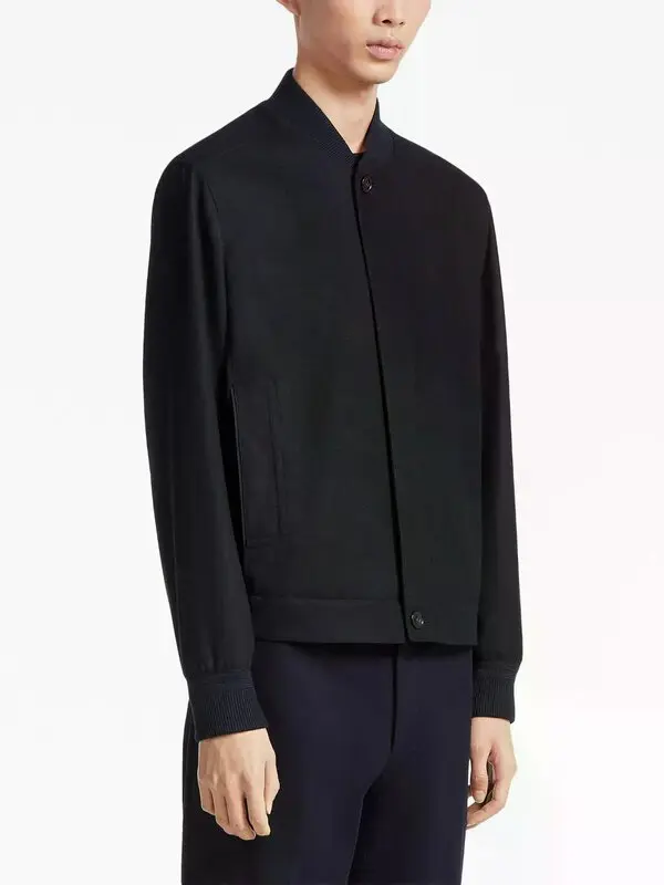 Zegna Oasi Elements Cashmere Bomber Jacket - Blue