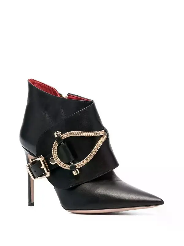 HARDOT Chain-link Trim Ankle Boots