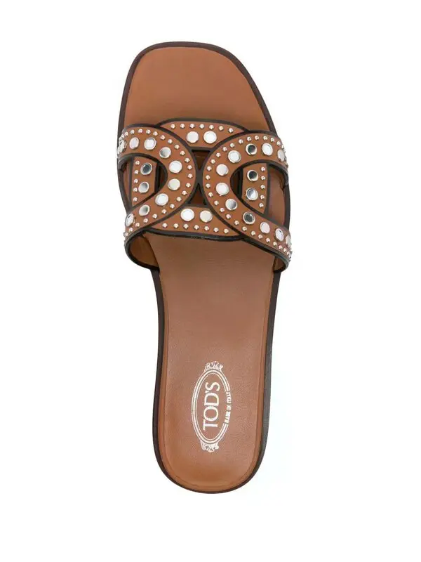 TOD'S Kate Studded Leather Sandals