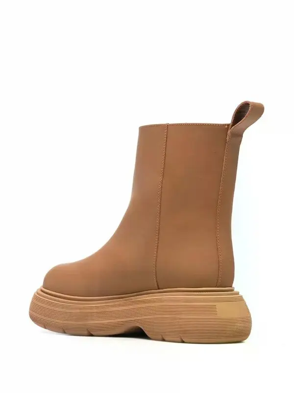 GIABORGHINI Chunky-sole Leather Boots - Brown