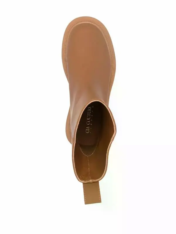 GIABORGHINI Chunky-sole Leather Boots - Brown