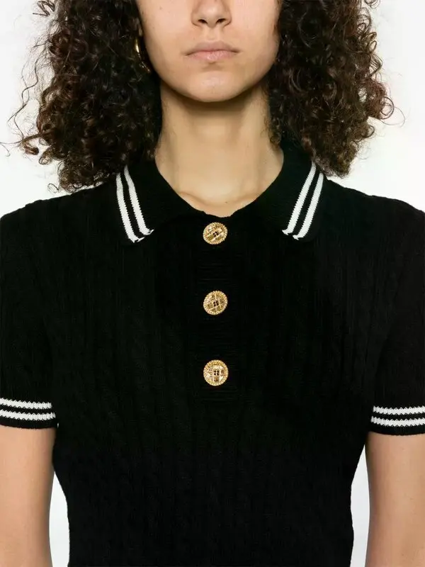 Alessandra Rich Cotton Polo Top