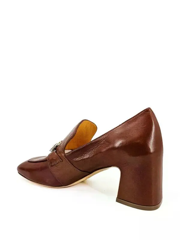 MADISON MAISON 55mm Jeweled Leather Pumps - Brown