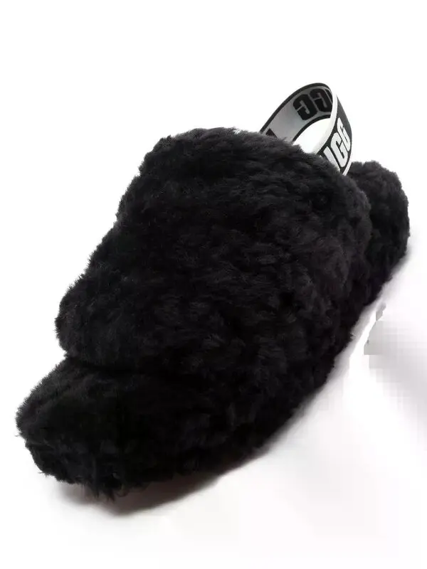 UGG Fluff Yeah Flatform Slippers - Black