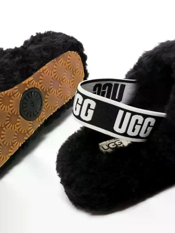 UGG Fluff Yeah Flatform Slippers - Black