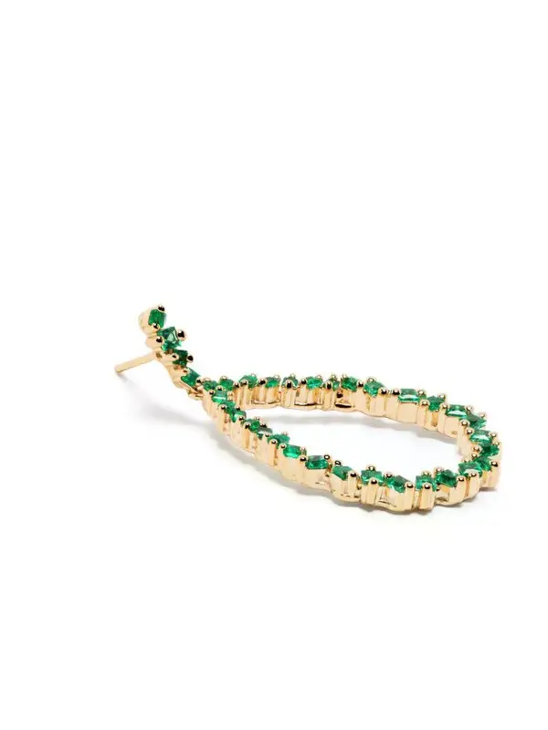 SUZANNE KALAN 18kt Yellow Gold Emerald Drop Earrings