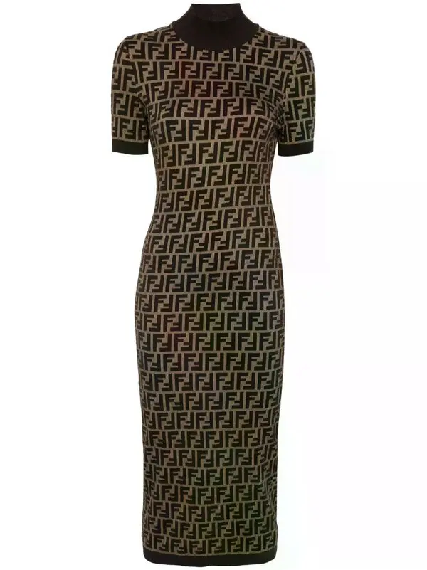 Fendi Ff-jacquard Midi Dress