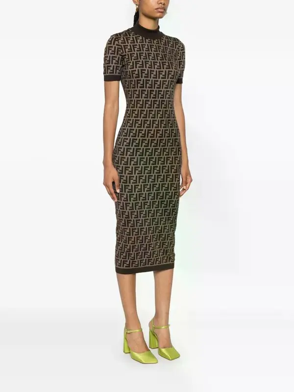 Fendi Ff-jacquard Midi Dress