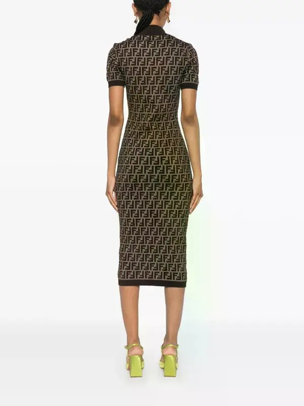 Fendi Ff-jacquard Midi Dress