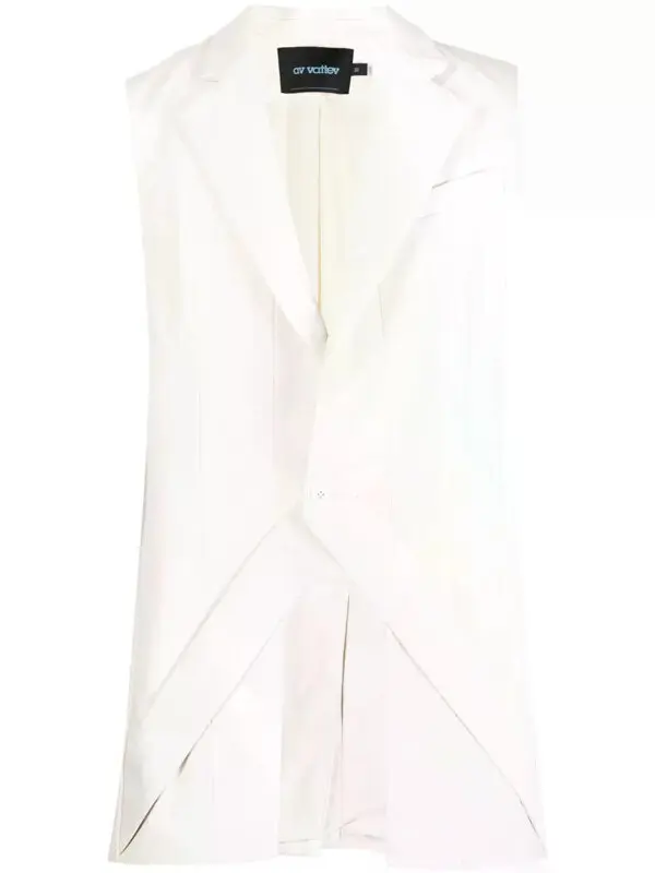 AV VATTEV Cut-out Detailing Sleeveless Gilet - White