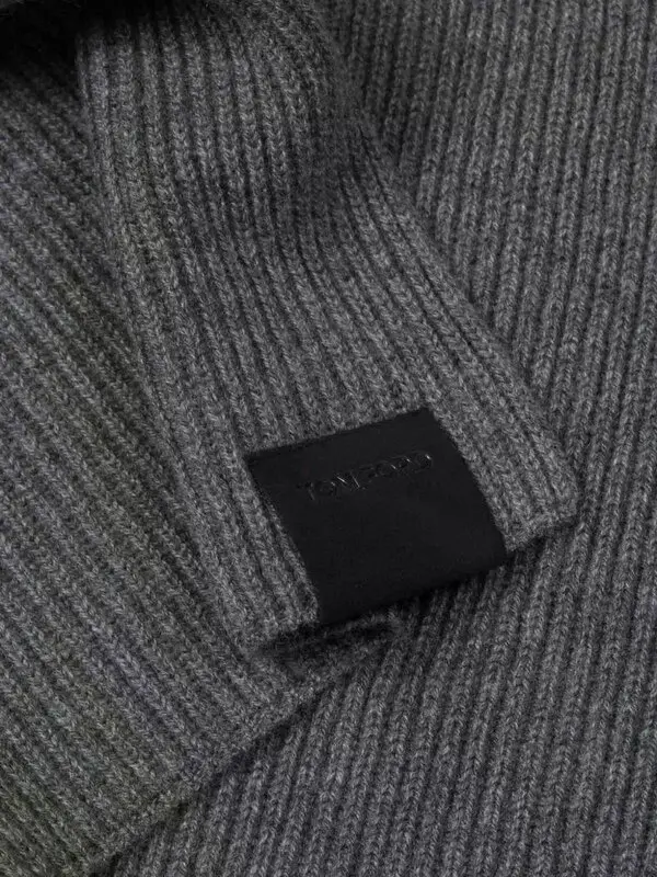TOM FORD Ribbed Scarf - Grey