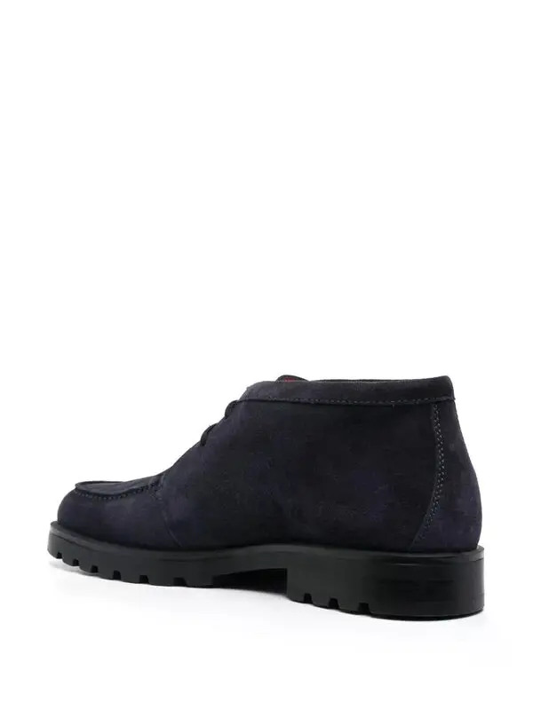 Santoni Rock Lace-up Suede Boots - Blue