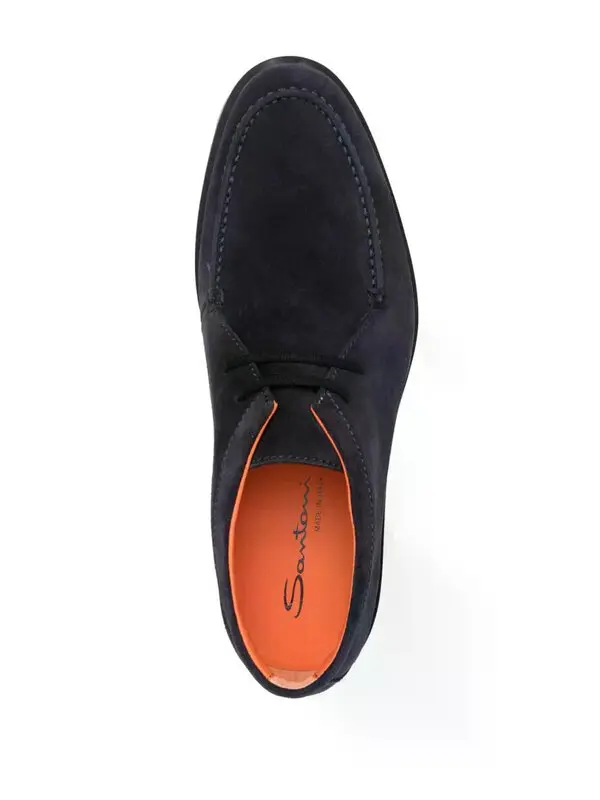 Santoni Rock Lace-up Suede Boots - Blue