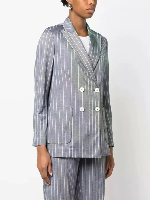 CIRCOLO 1901 Pinstripe Double-breasted Blazer - Blue