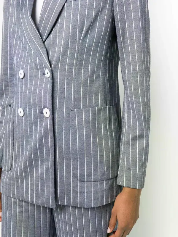 CIRCOLO 1901 Pinstripe Double-breasted Blazer - Blue
