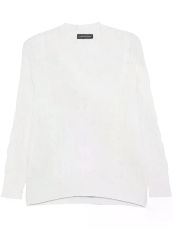 Lorena Antoniazzi Cable-knit Virgin Wool-blend Sweater