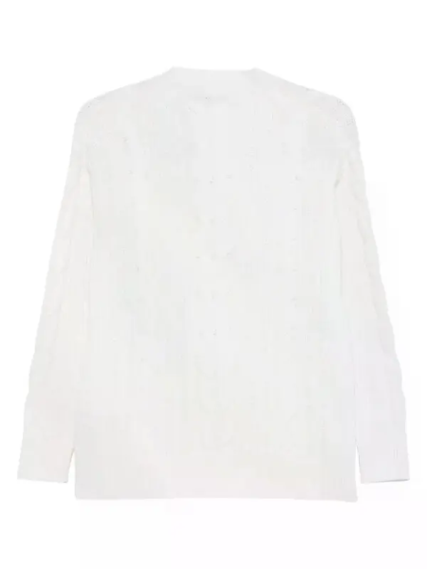 Lorena Antoniazzi Cable-knit Virgin Wool-blend Sweater