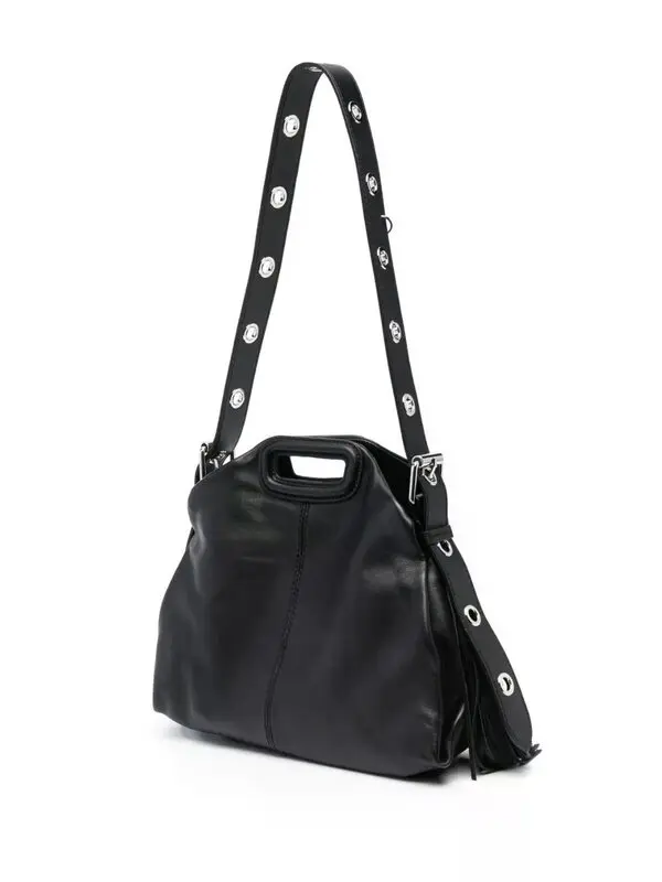 Maje Miss M Leather Shoulder Bag - Black