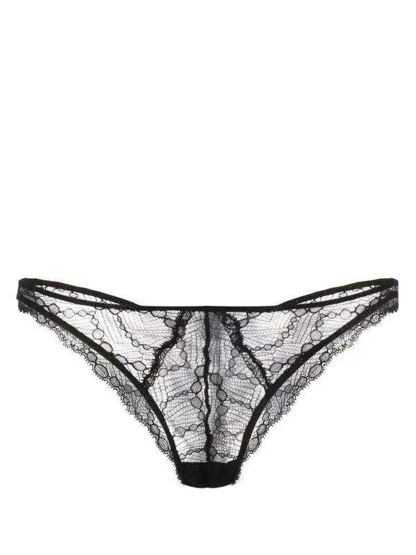 Kiki De Montparnasse Mon Cheri Lace Thong - Black