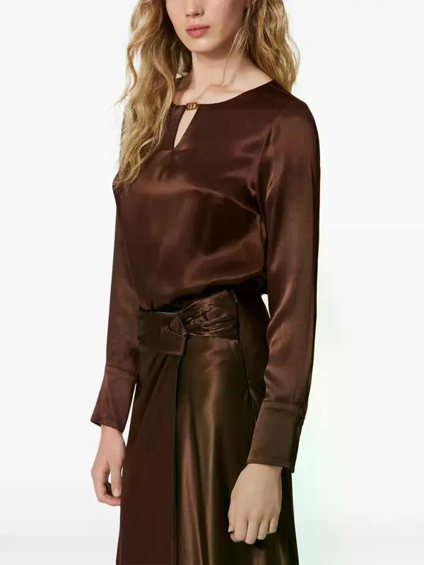 TWINSET Appliqué-logo Satin Blouse