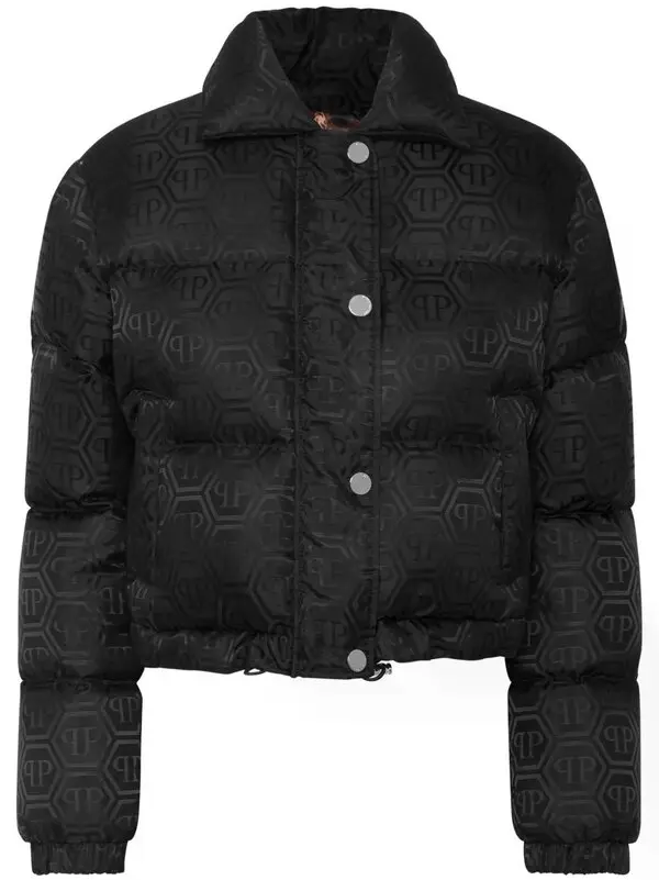 Philipp Plein Monogram Cropped Puffer Jacket