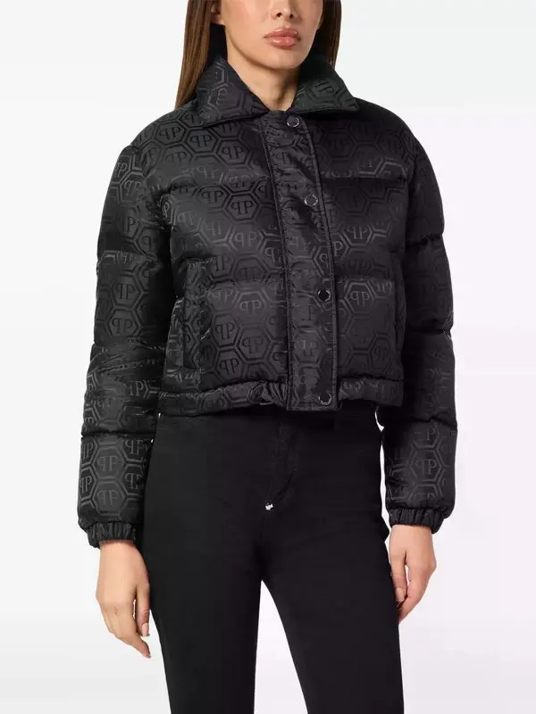 Philipp Plein Monogram Cropped Puffer Jacket