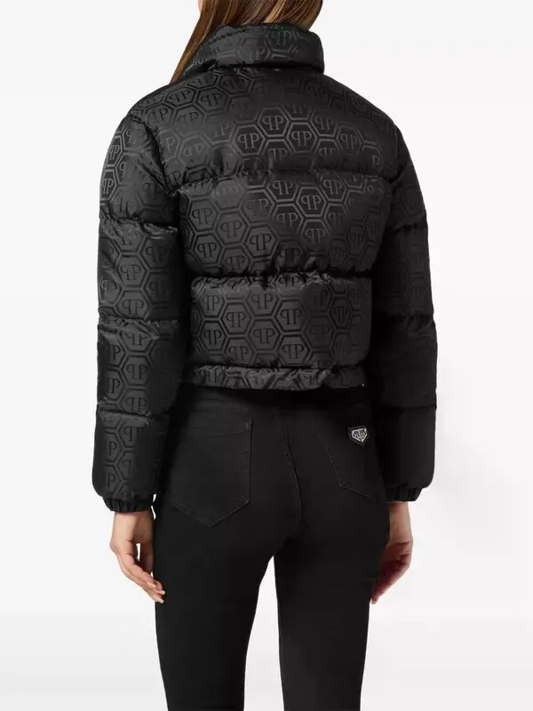 Philipp Plein Monogram Cropped Puffer Jacket
