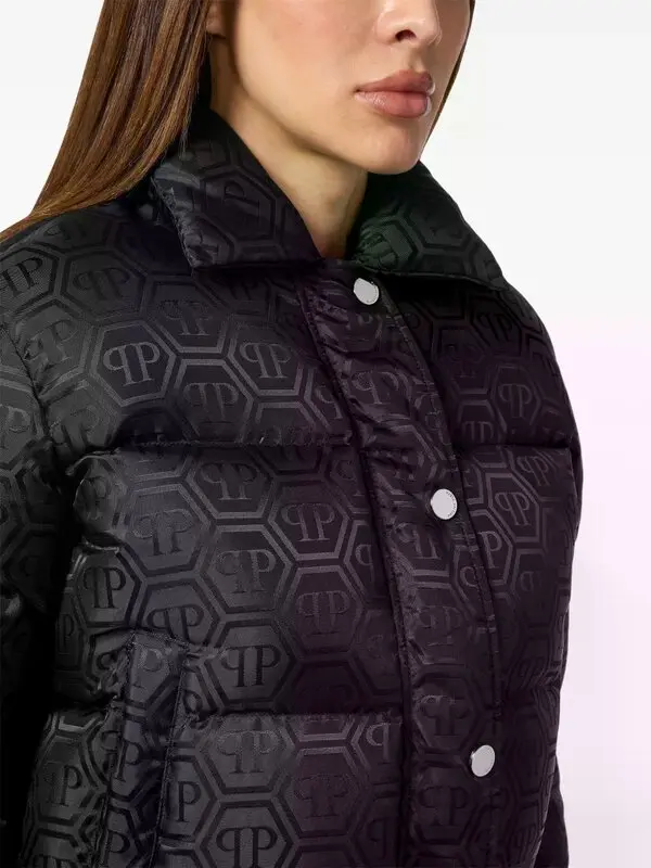 Philipp Plein Monogram Cropped Puffer Jacket
