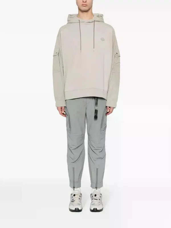 SPOONYARD Logo-appliqué Panelled Hoodie