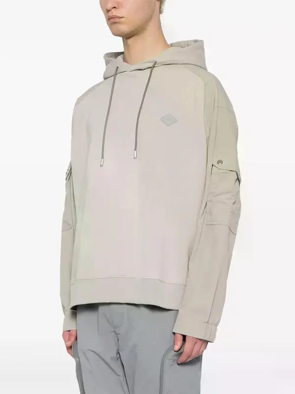 SPOONYARD Logo-appliqué Panelled Hoodie