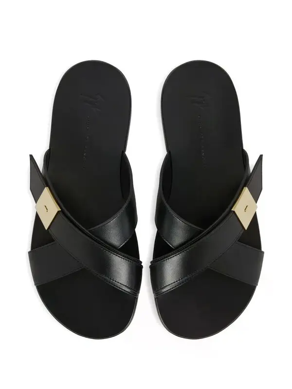 GIUSEPPE ZANOTTI Flavien Crowned Leather Sandals