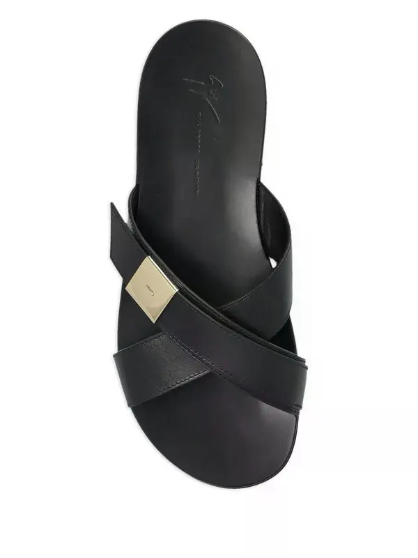 GIUSEPPE ZANOTTI Flavien Crowned Leather Sandals