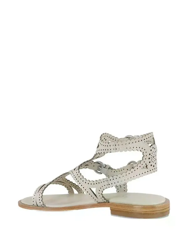 Ash Paprika Leather Flat Sandals