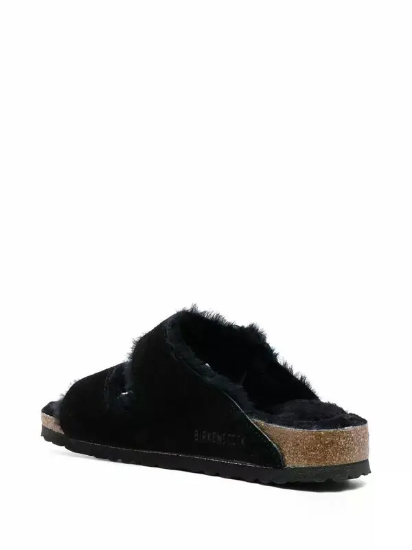 BIRKENSTOCK Arizona Shearling Sandals - Black