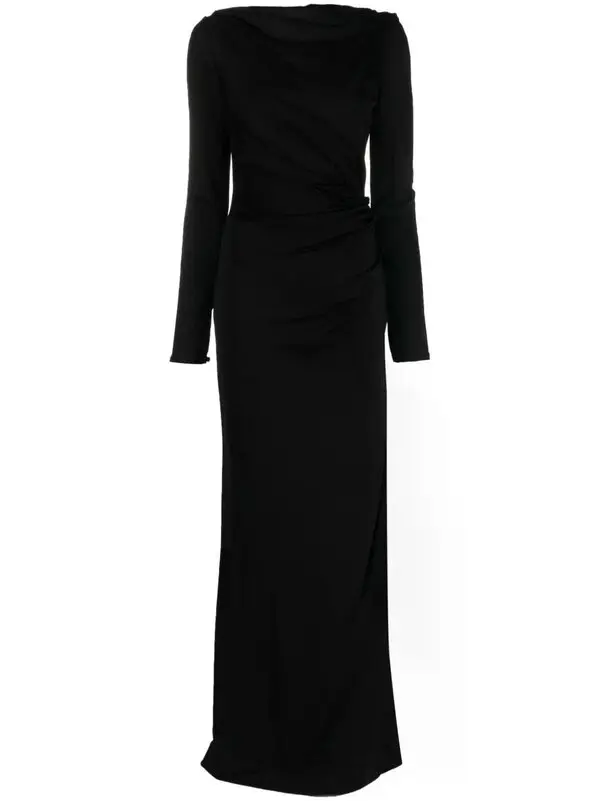 DEL CORE Gathered Long-sleeve Gown