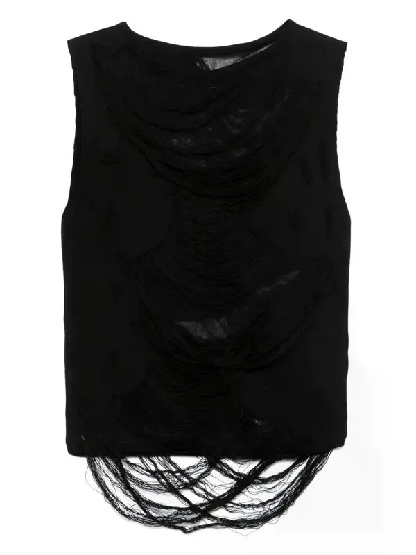 MAISON MARGIELA Distressed Tank Top - Black